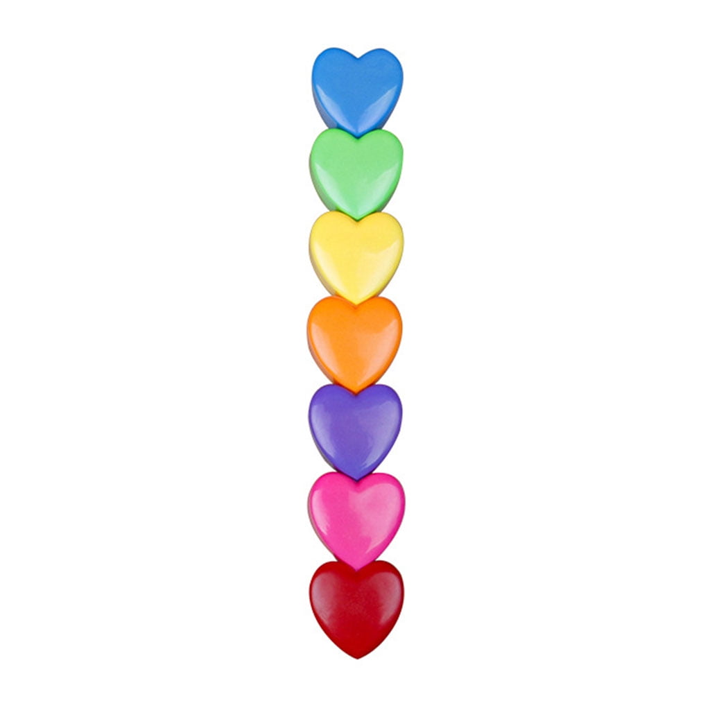 WAYHERO Mini Heart-Shaped Highlighters, 7 Bright Colors, Washable ...