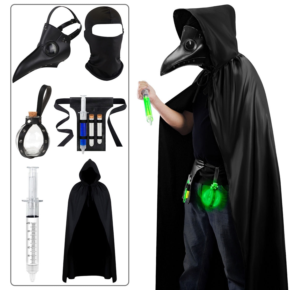 WETRBWEH Plague Doctor Unisex Fancy-Dress Costumes for Adult, 6 ...
