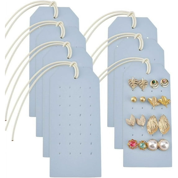 7Pcs Portable Leather Earring Holders Light Blue Pierced Earring ...