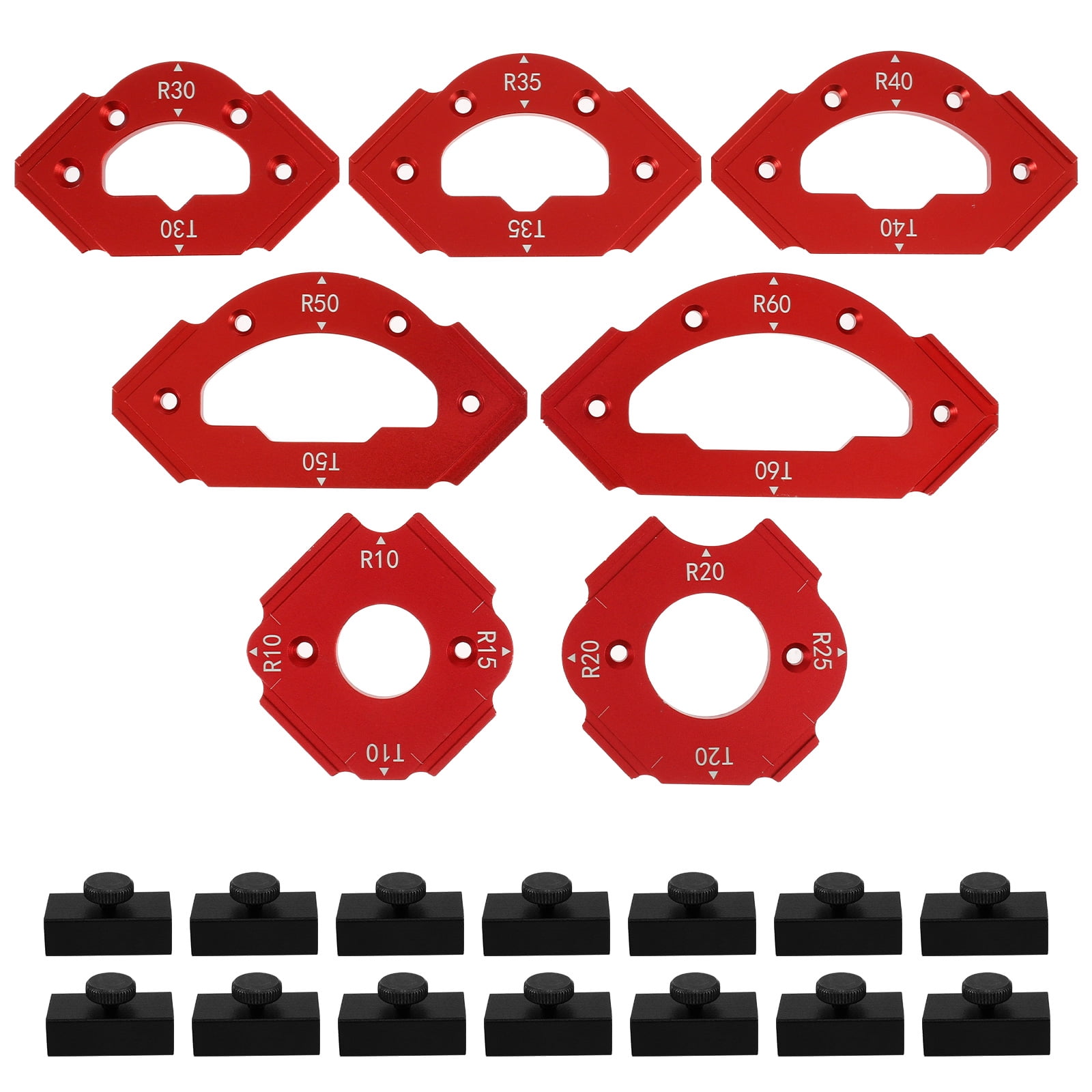 7Pcs Radius Jig Router Template Aluminum Alloy Round Corner Radius ...