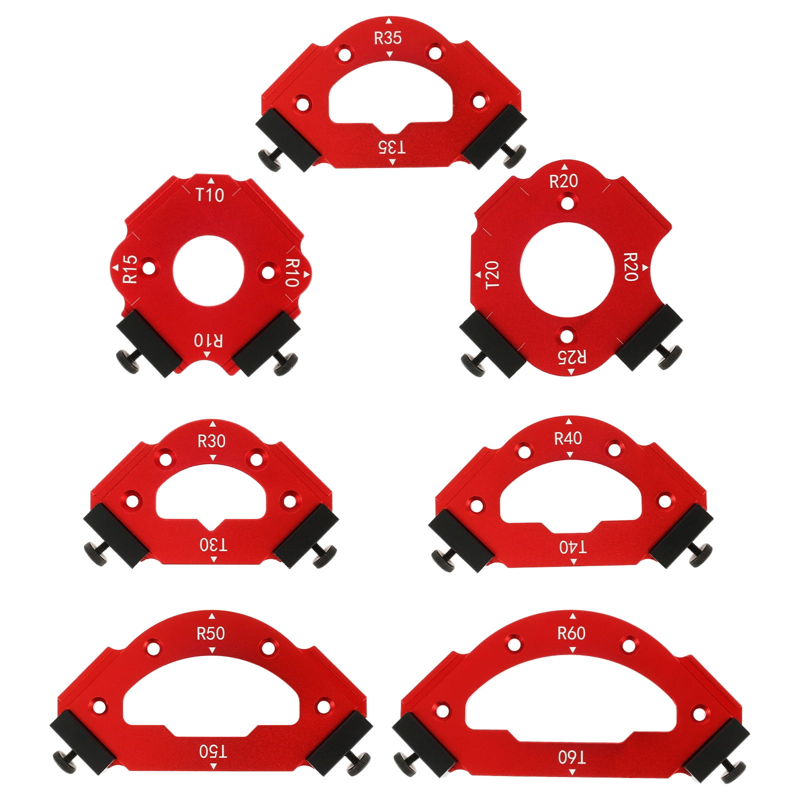 7Pcs Radius Jig Router Template Aluminum Alloy Round Corner Radius ...