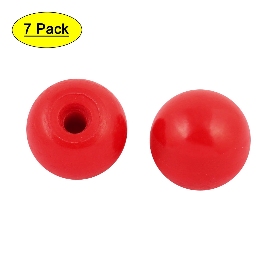 7Pcs Red Plastic Round Handle Ball Knob M6 Threaded 25mm Dia Machine ...
