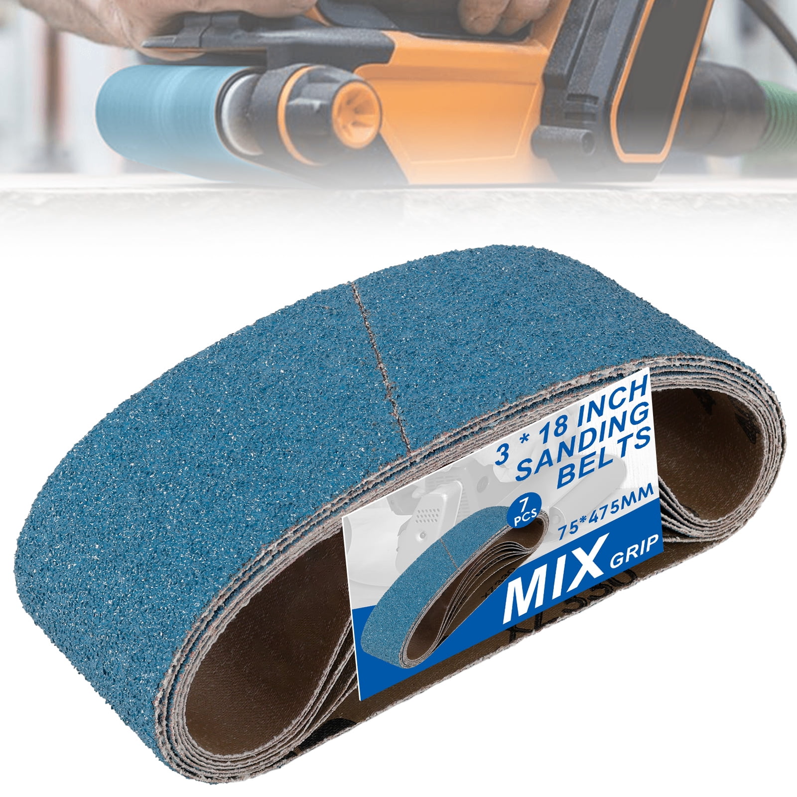 7Pcs Sanding Belt 7 Grits Sizes (40/60/80/120/150/240/400 Grits) Heavy ...