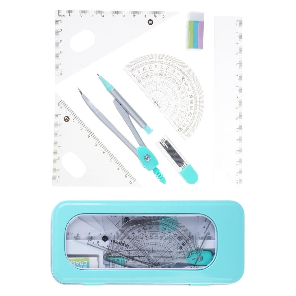 7Pcs School Geometry Tool Set for Student,Including Metal Geometry ...