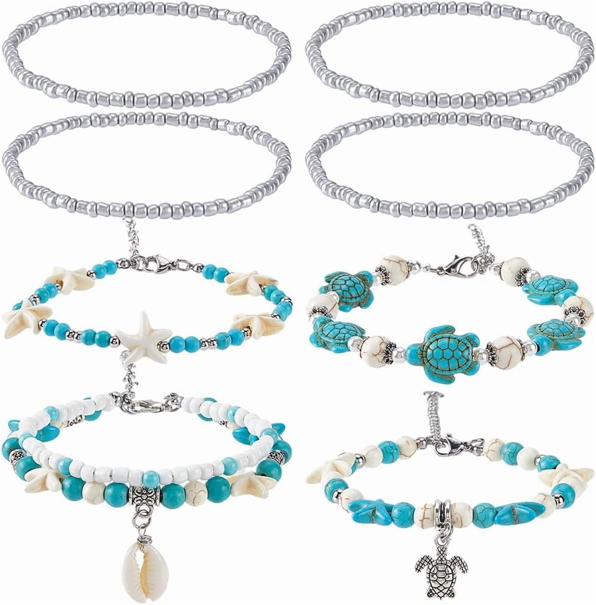 7Pcs Sea Turtle Bracelet Set Turquoise Bracelets for Women Ocean Summer ...