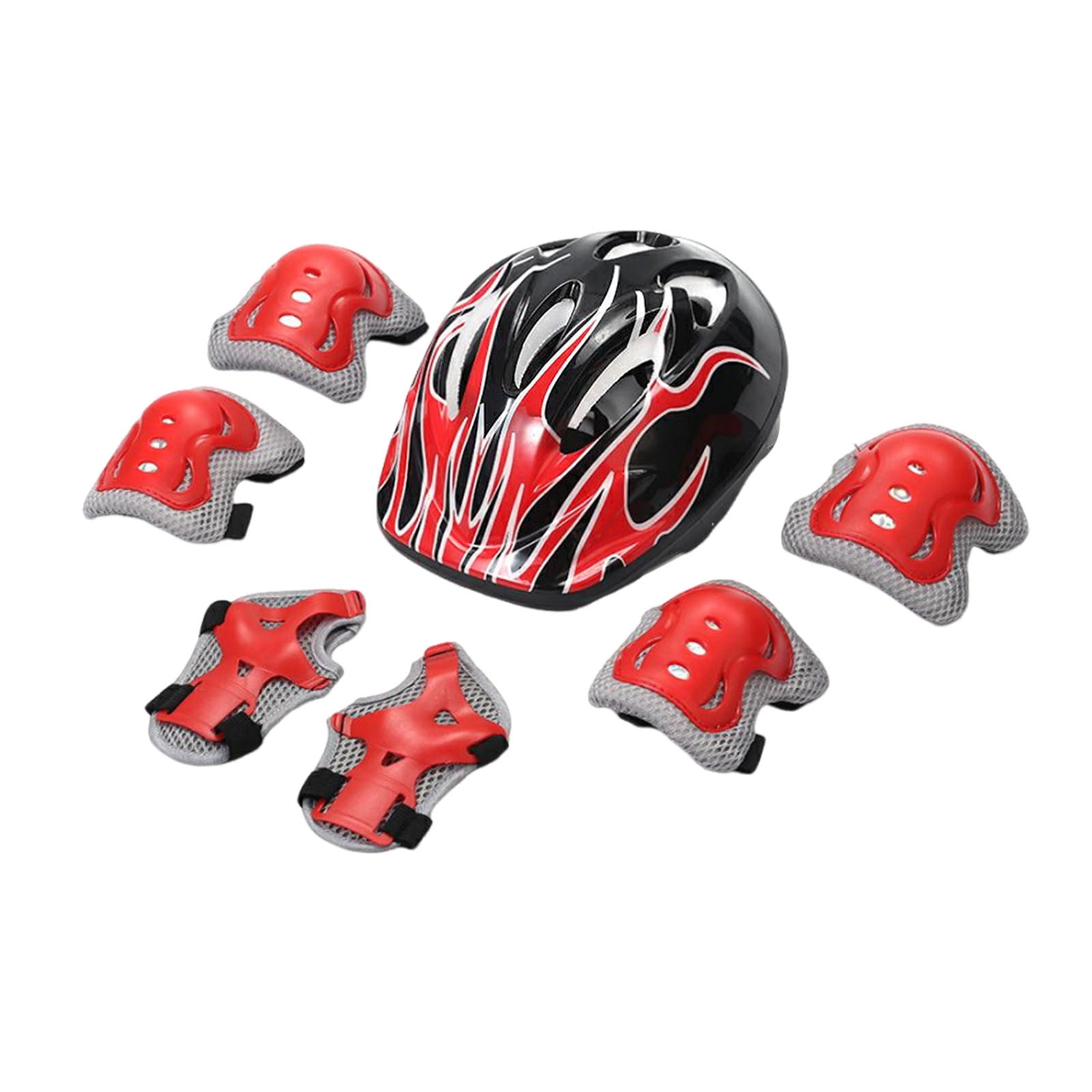 7Pcs/Set Children Kids Helmet Knee Elbow Pad Cycling Skate Bike Protecs ...