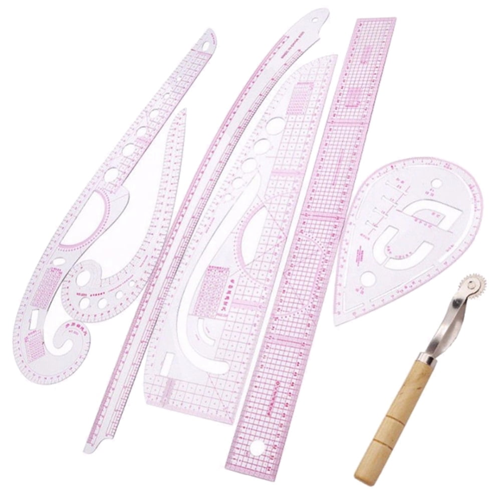 7Pcs/Set Ruler Tailor Measuring Kit Clear Sewing Drawing Ruler ...