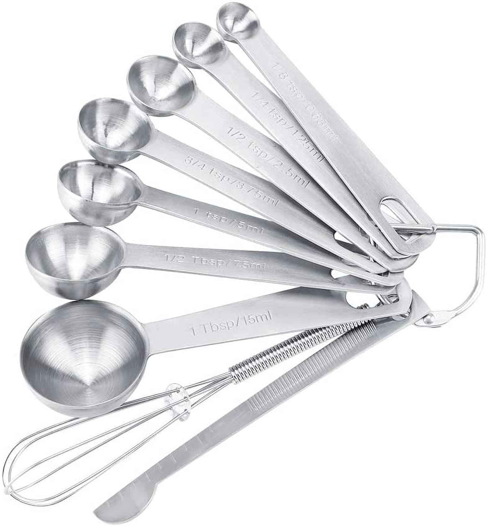 7Pcs Set Stainless Steel Measuring Spoons Utensils Cups With Measuring ...