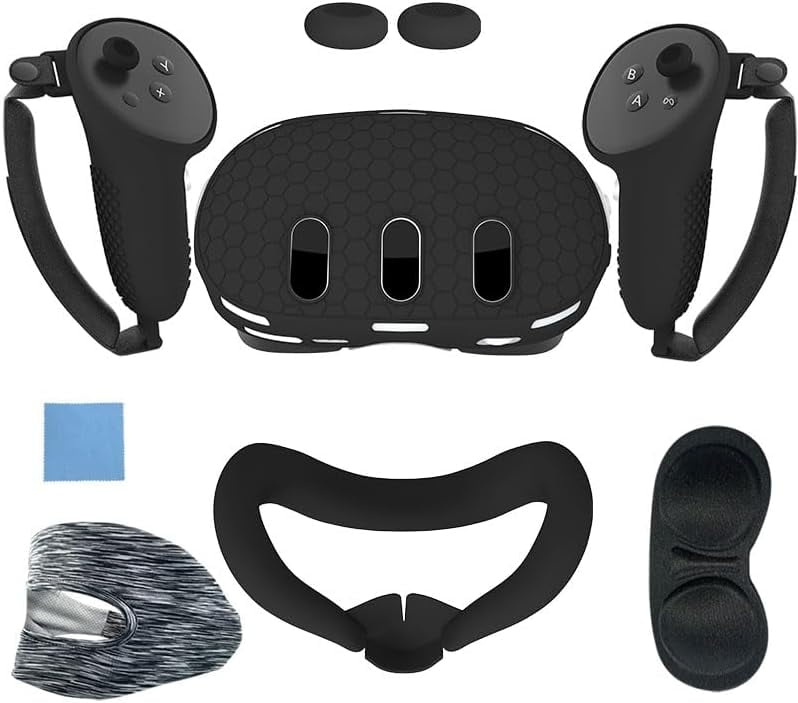 7Pcs Set VR Accessories for Meta Quest 3 Controller Grips Face Cover ...