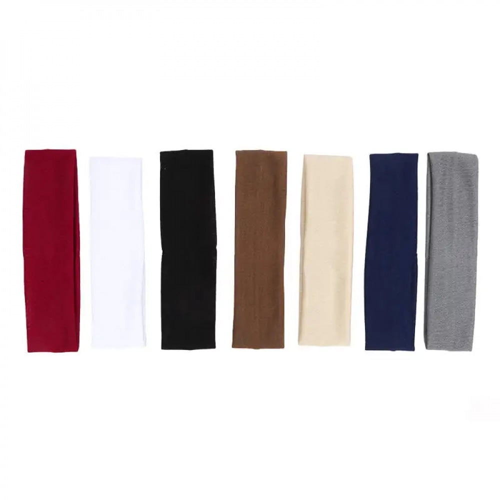 7Pcs Solid Color High Elasticity Headbands Yoga Exercise Headband Hair ...