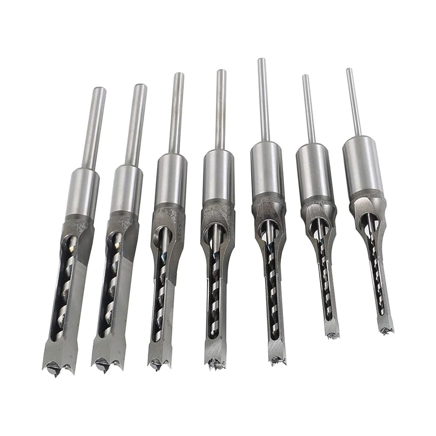 7Pcs Square Hole Drill Bit, HSS Square Hole Saw Mortise Chisel Drill ...