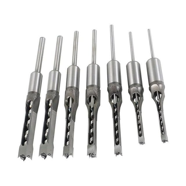 7Pcs Square Hole Drill Bit, HSS Square Hole Saw Mortise Chisel Drill ...