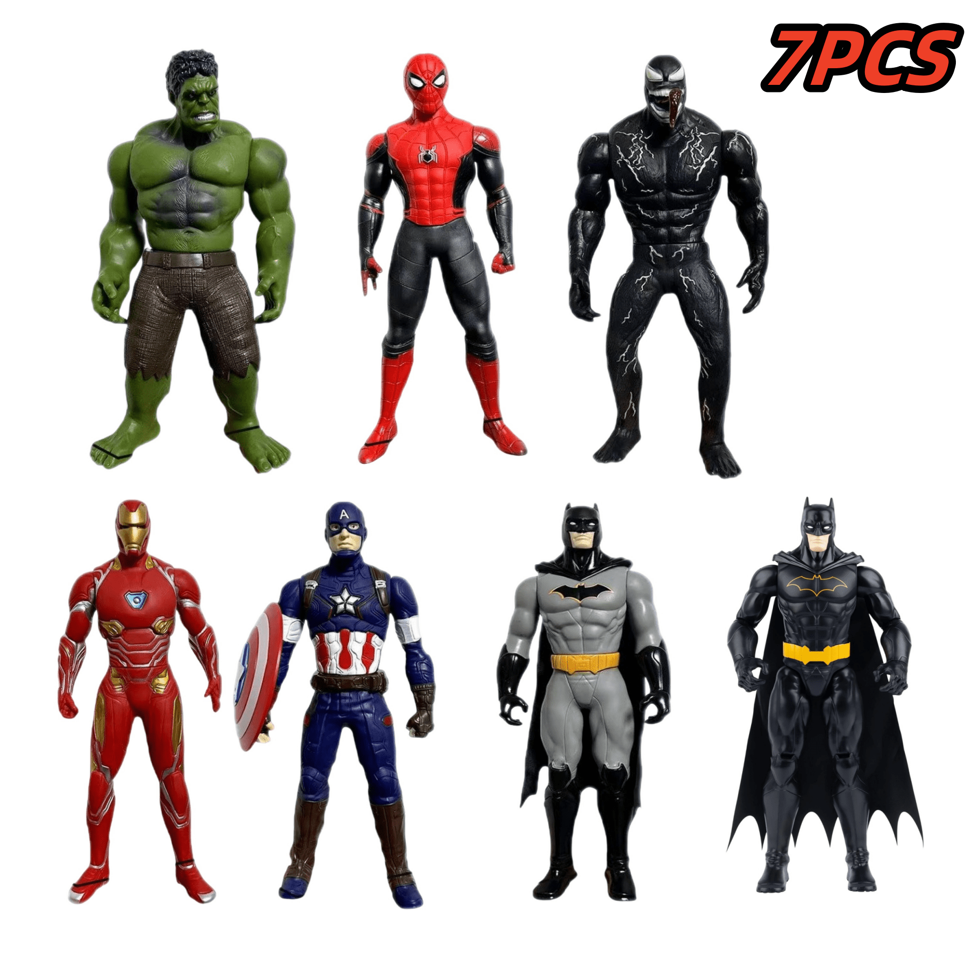 7Pcs Superhero Titan Hero Series Action Figure Set, 8-Inch Avengers ...