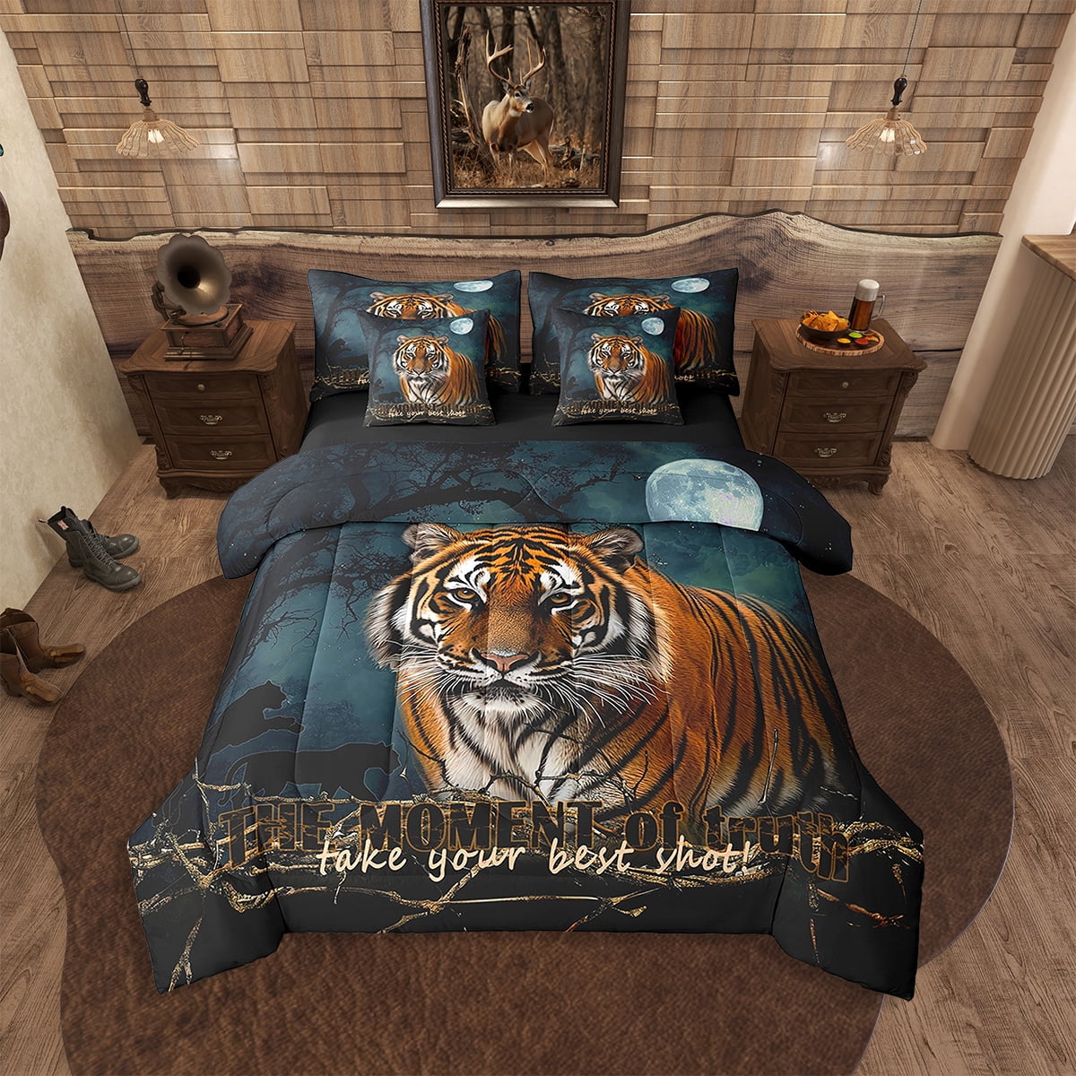7Pcs Tiger 3D Print Comforter Set Twin,Animals Bedding Set Teens ...
