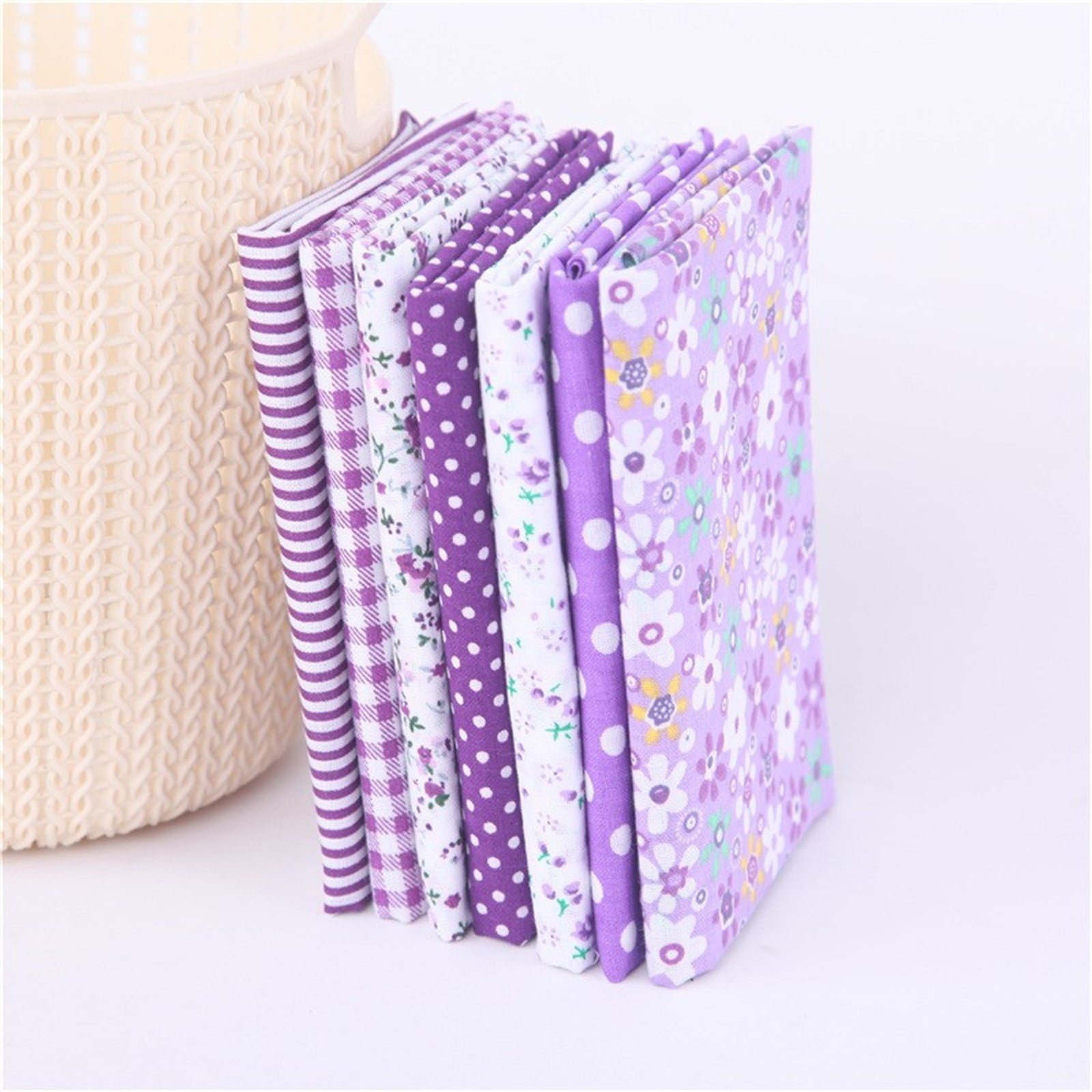 7Pcs top Cotton Craft Fabric Bundle Squares，Fat Quarter Flower Fabric ...