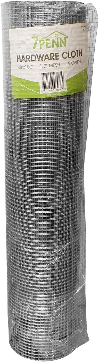 7Penn 19 Gauge Metal Hardware Cloth 1/2in Mesh - 48in x 100ft ...
