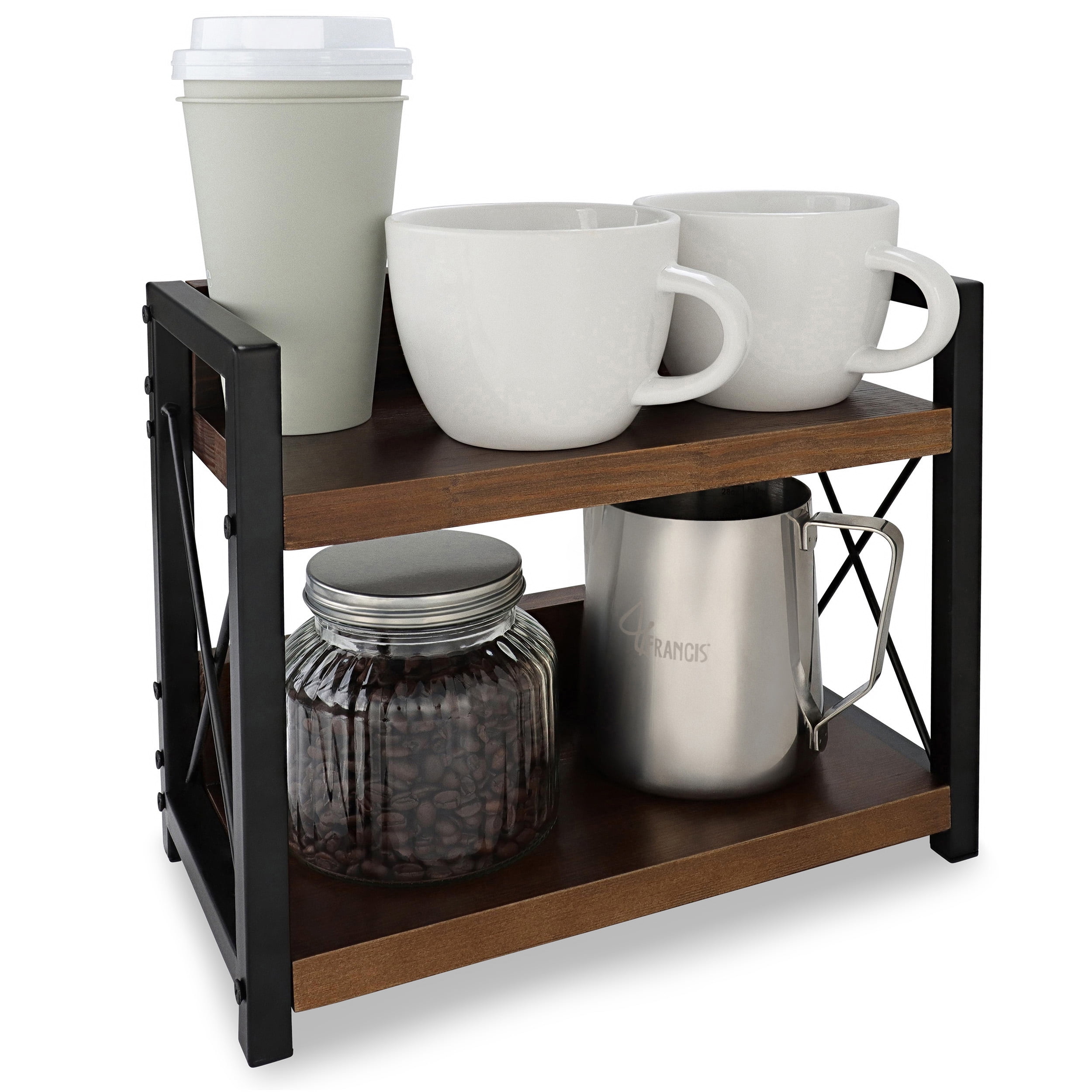 7Penn Small Shelf Rack - 2 Tier Wood Kitchen Counter Organizer for ...