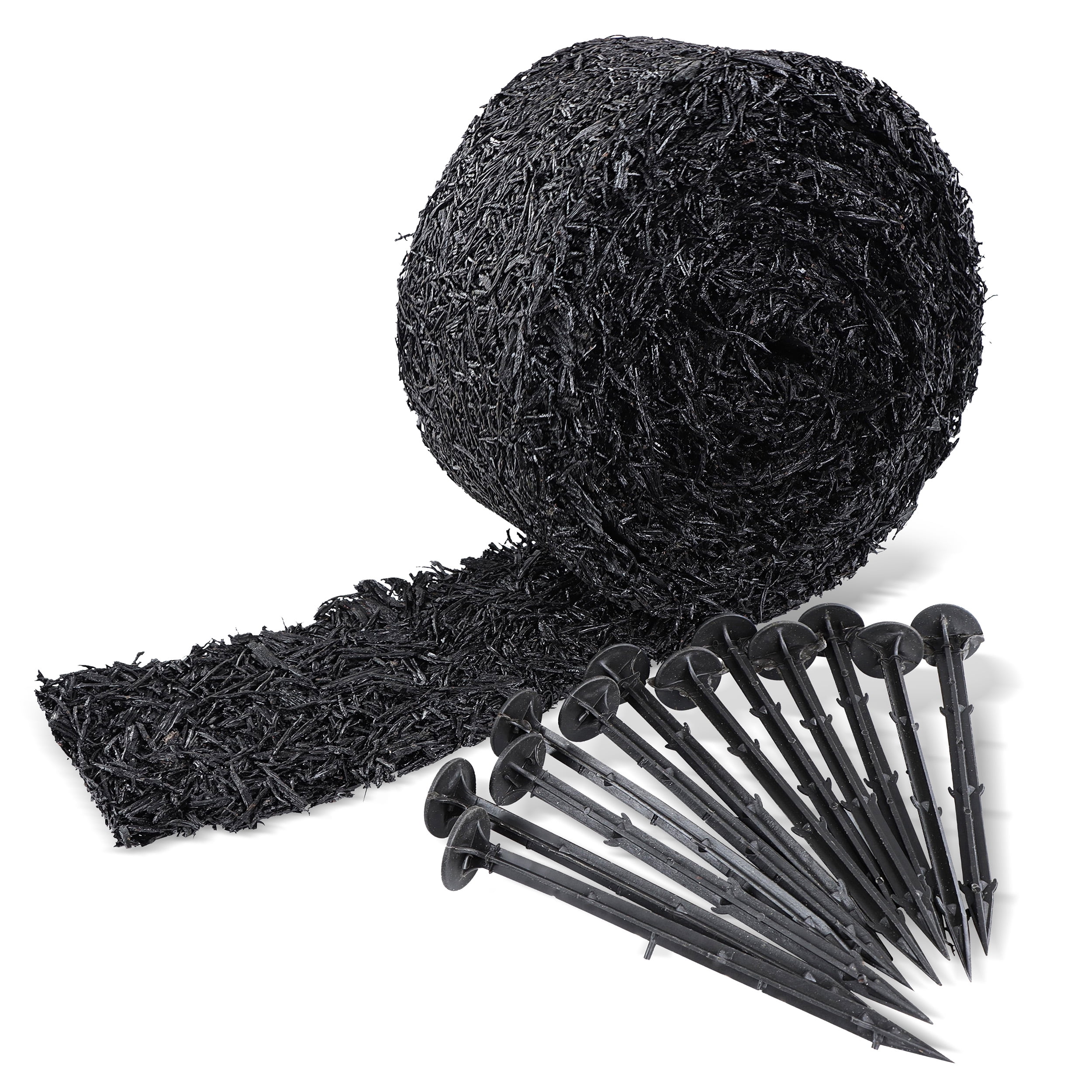 7Penn Black Recycled Rubber Mulch Mat Roll for Playground, Garden, Tree ...