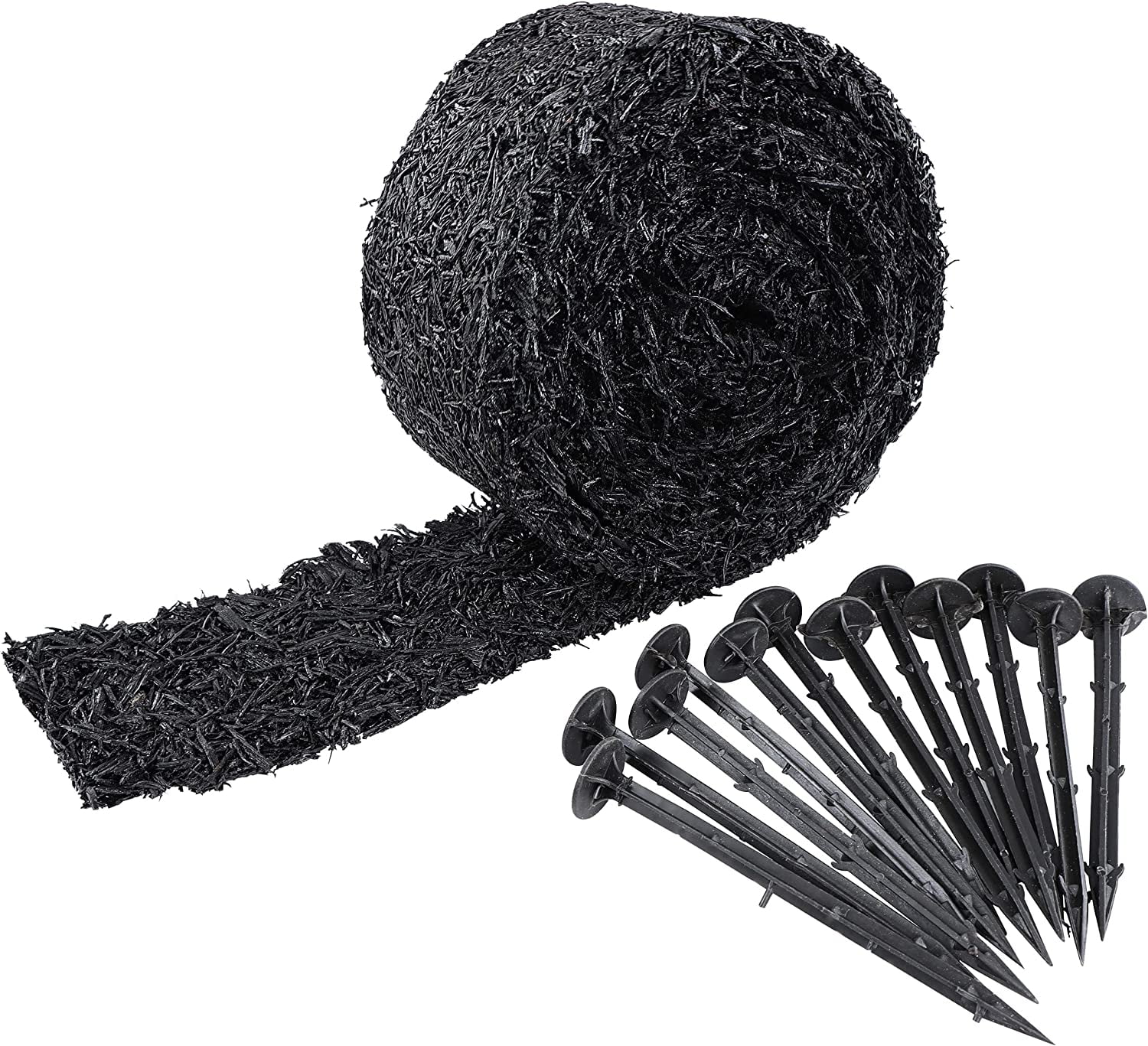 7Penn Black Rubber Mulch for Landscaping and Gardening - 4.5in x 10ft ...