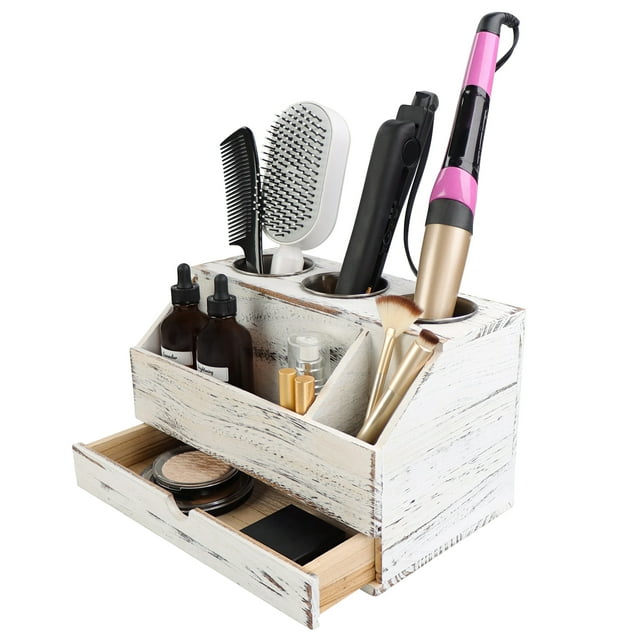 7Penn Hair Styling Tools Organizer - Rustic White Countertop Hot Tools ...