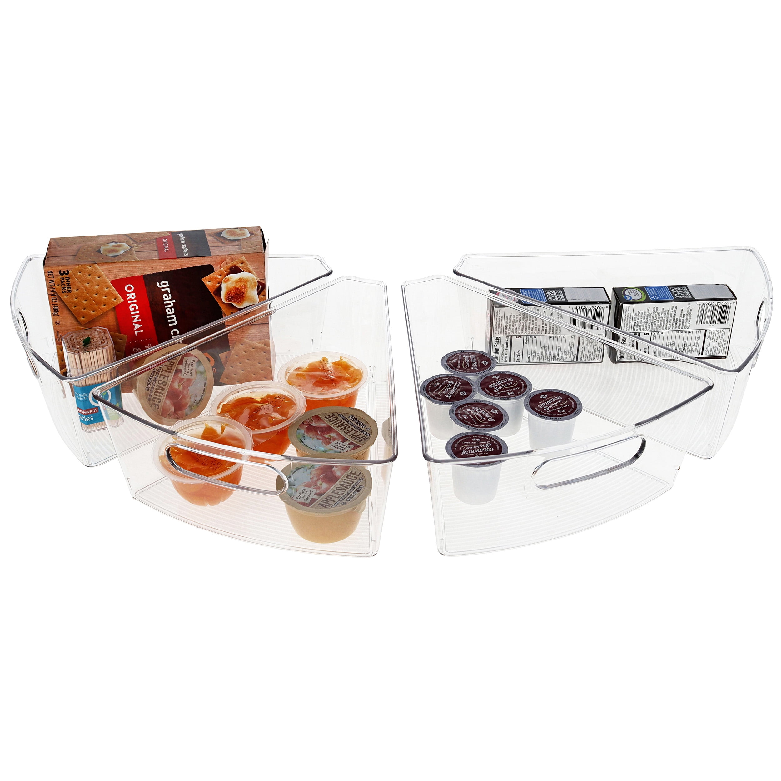 7Penn 4pk Kitchen Cabinet Lazy Susan Plastic Containers - Clear Pantry ...