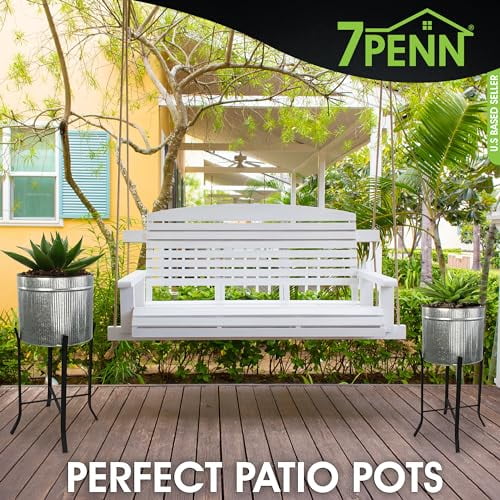 7Penn Metal Plant Stand Set of 2 Standing Planters - 10 and 12 Inch ...