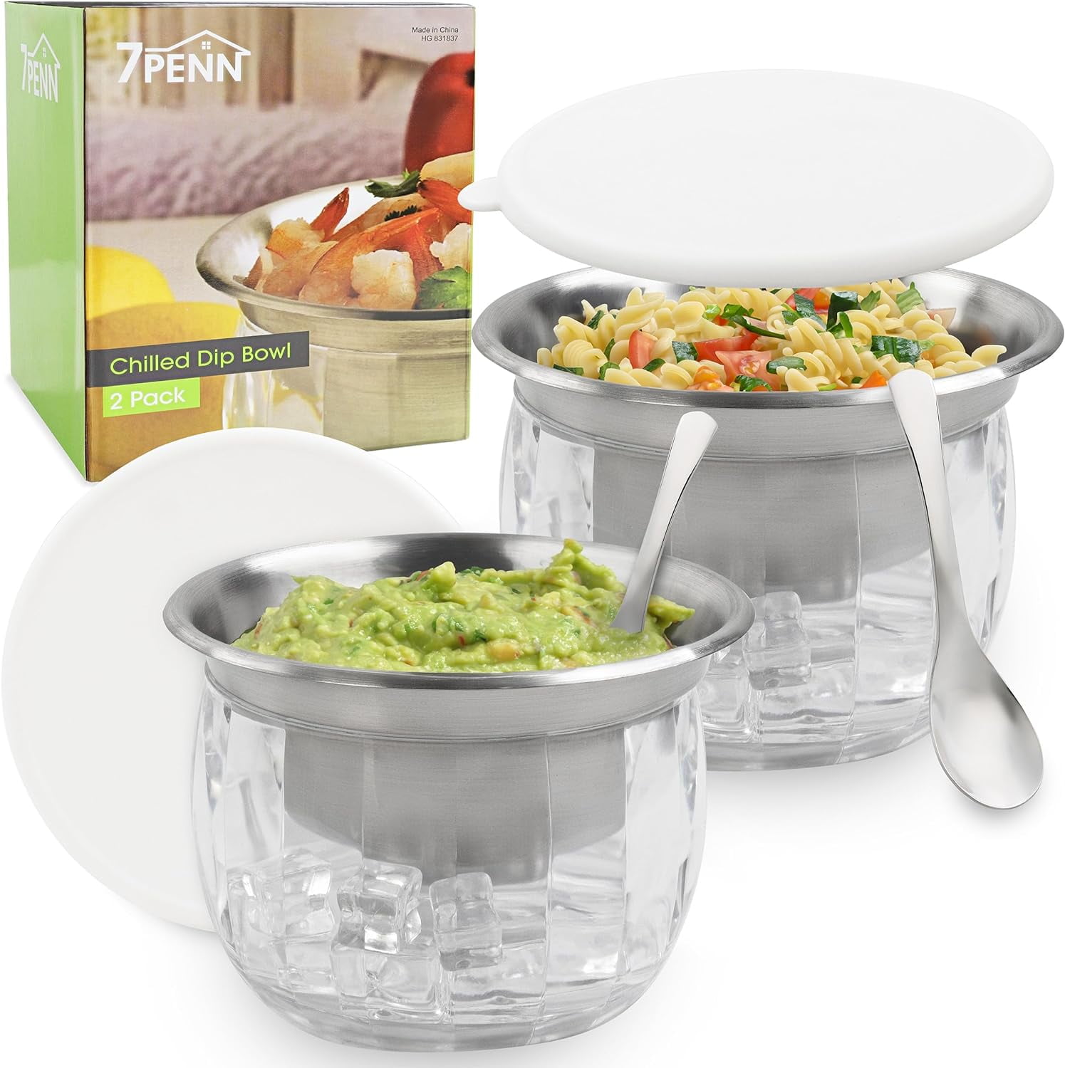 7Penn Shrimp Cocktail Serving Dish 2 Pack - 25 Ounce Stainless Steel ...