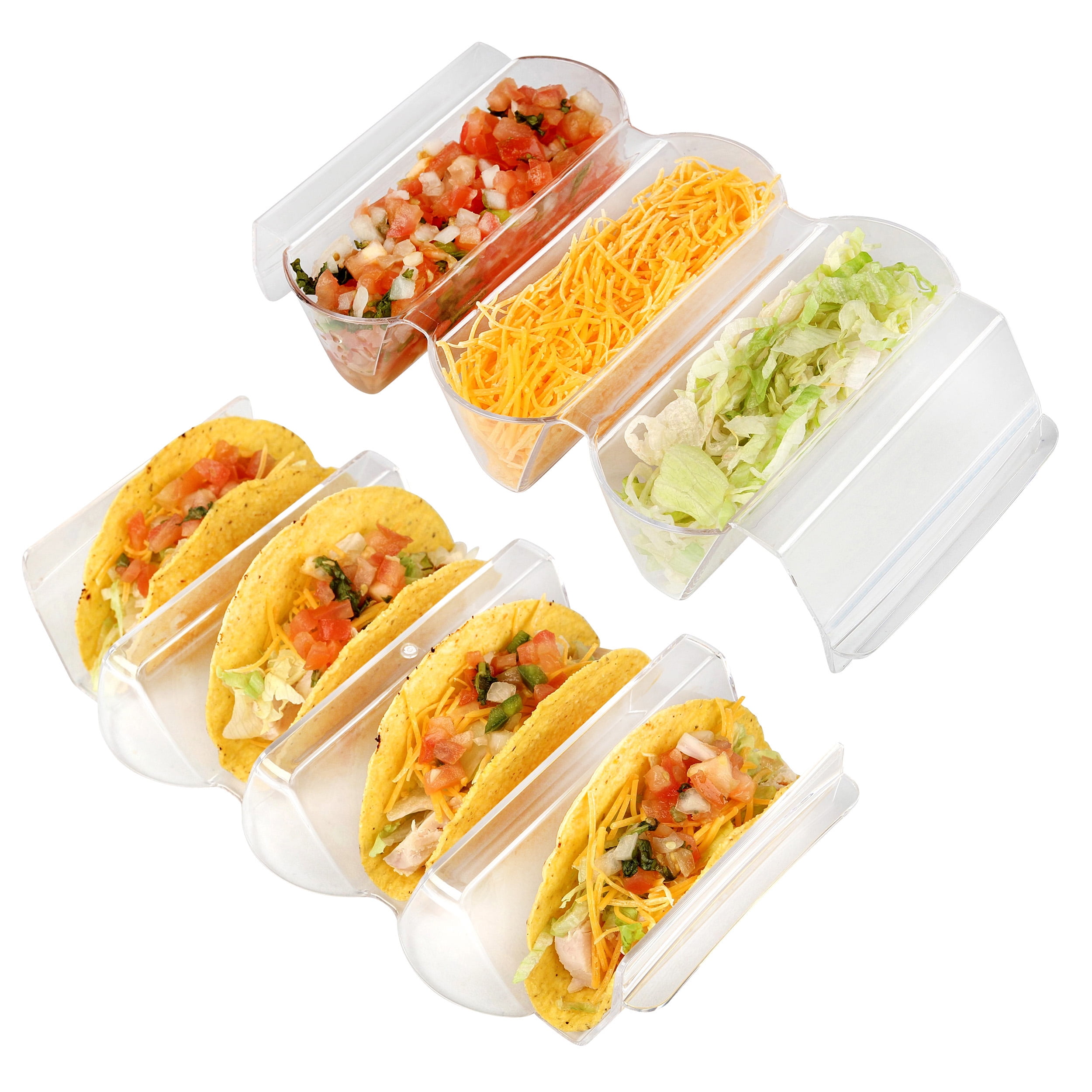 7Penn Taco Shells Holder Set of 4 - Toppings Tray to Taco Holder Stand ...