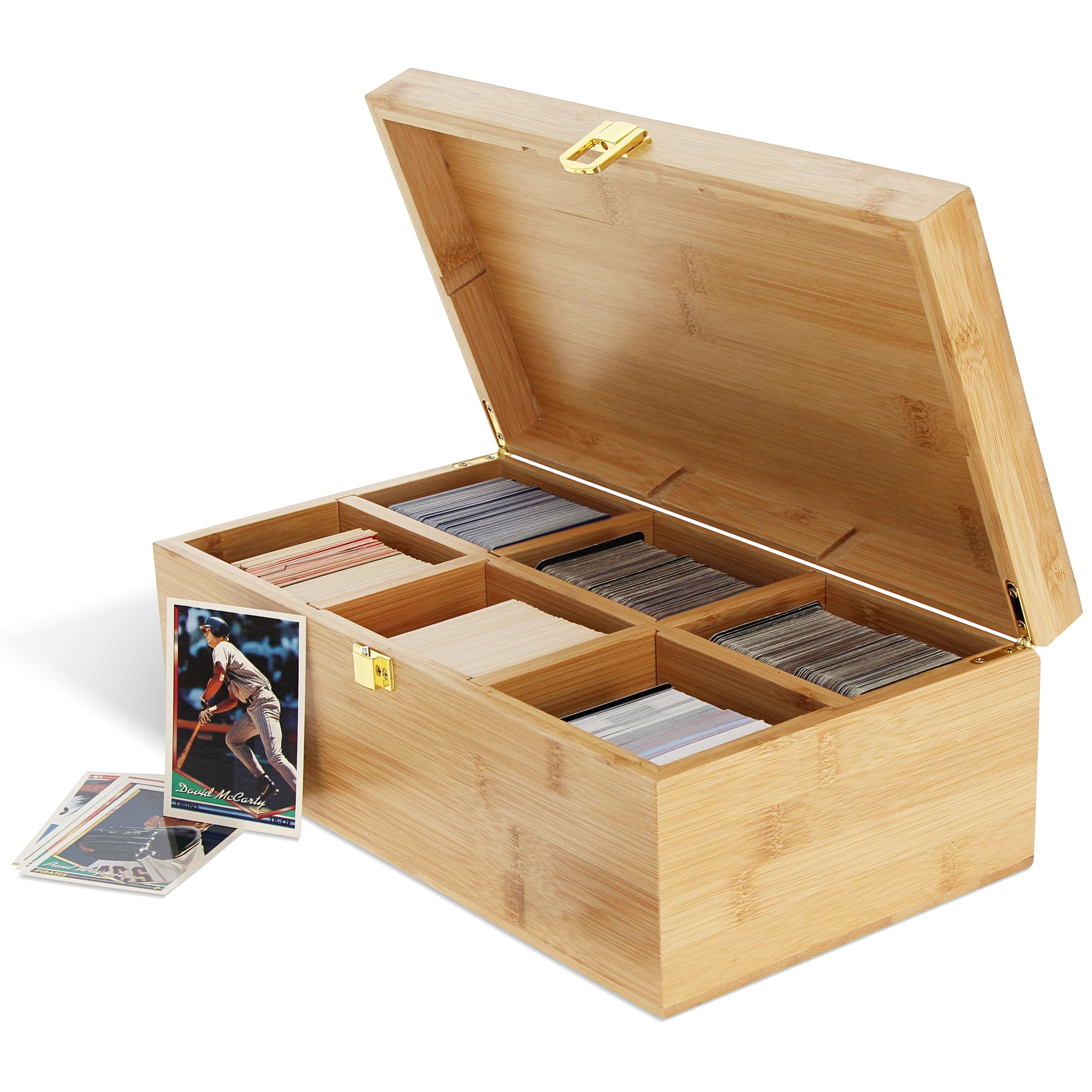 7Penn Top Loading Card Storage Box - 6 Slot Bamboo Game and Trading ...