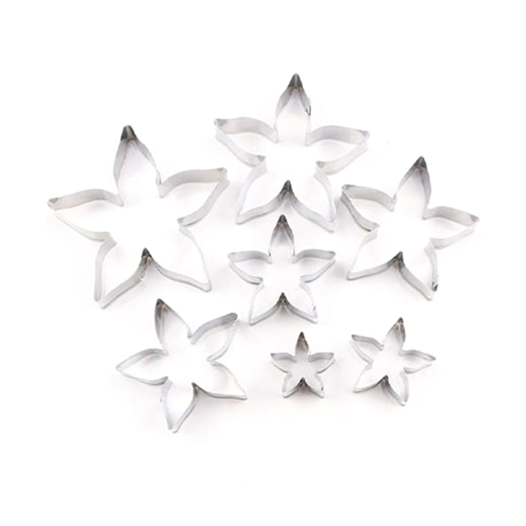7Pieces Rose Cutter Molds Set Rose Flower Leaf Cutter Fondant Modelling ...