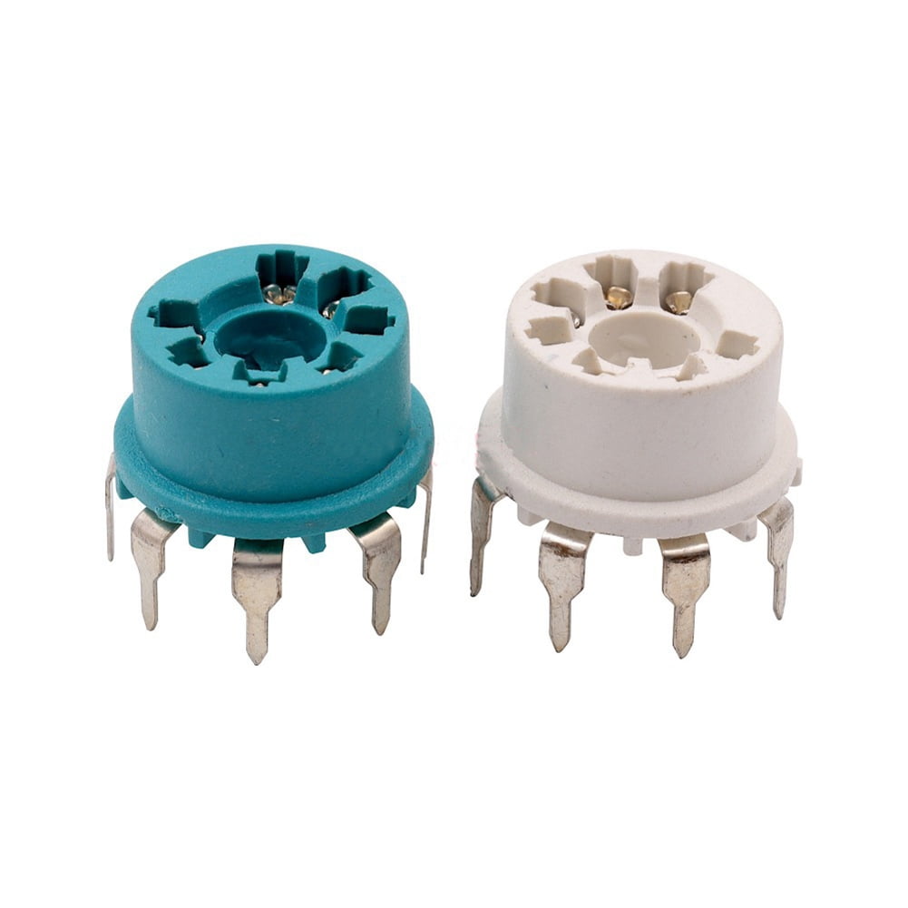7Pin Plastic Tube Socket for B&W 6J1 6Z4 6X4 Audio AMP 10Pcs Blue ...