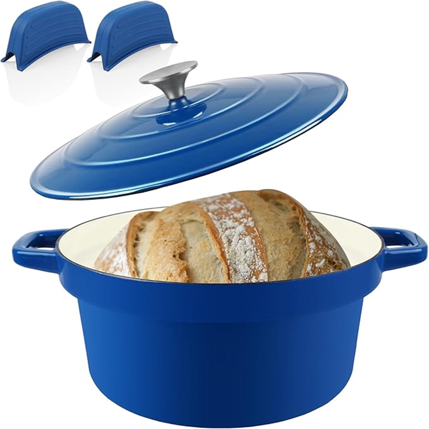 7QT Dutch Oven Pot With Lid, Enameled Cast Iron Dutch Ovens for ...