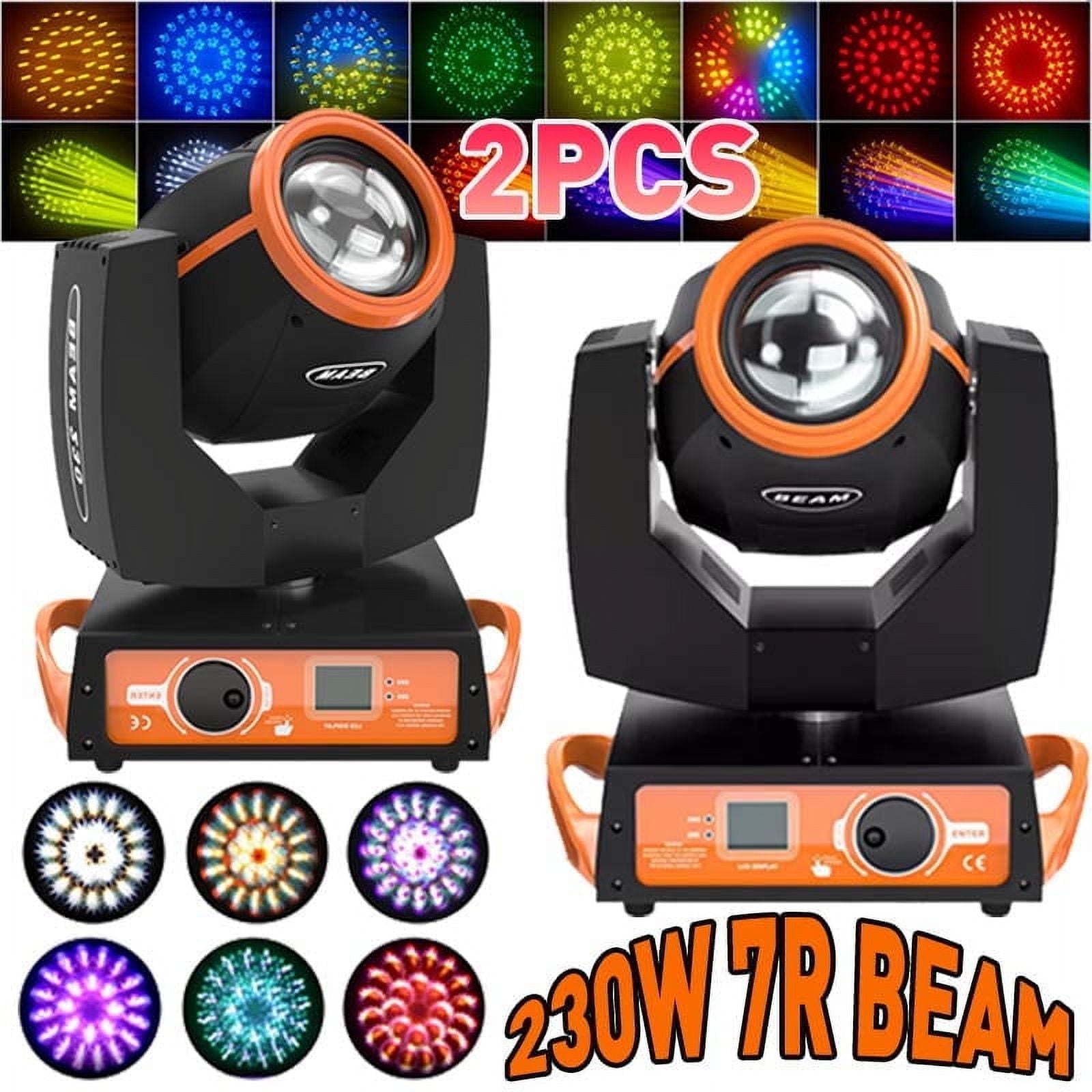 7R 230W Beam Moving Head Lights, LED Stage DJ Light, 17 Gobos, 14 ...