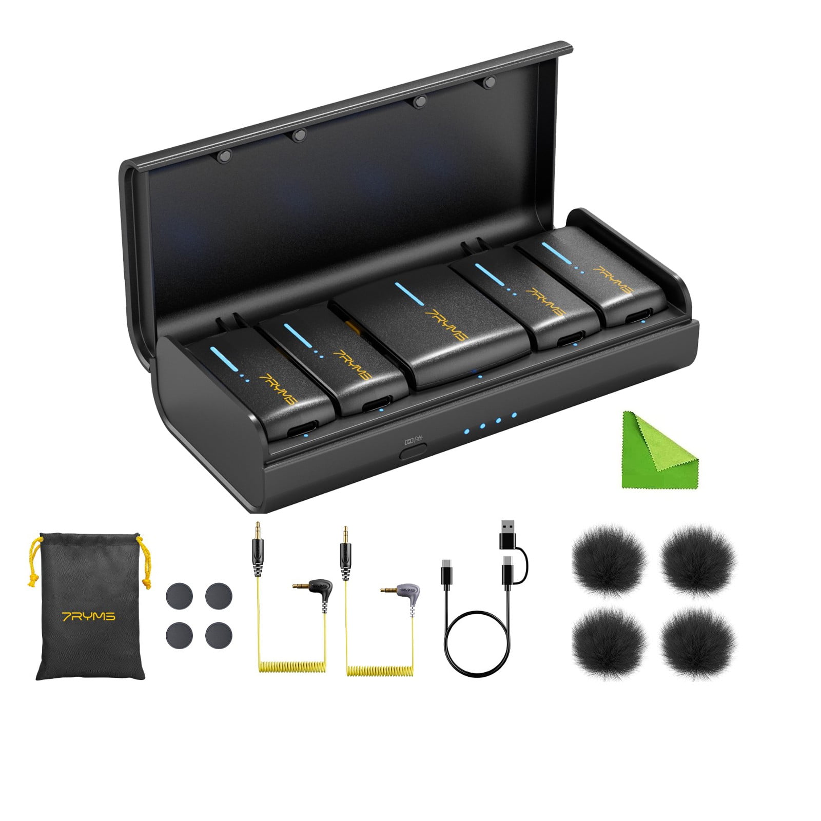 7RYMS iRay DW40 Wireless Lavalier Microphone with Four Transmitters One ...