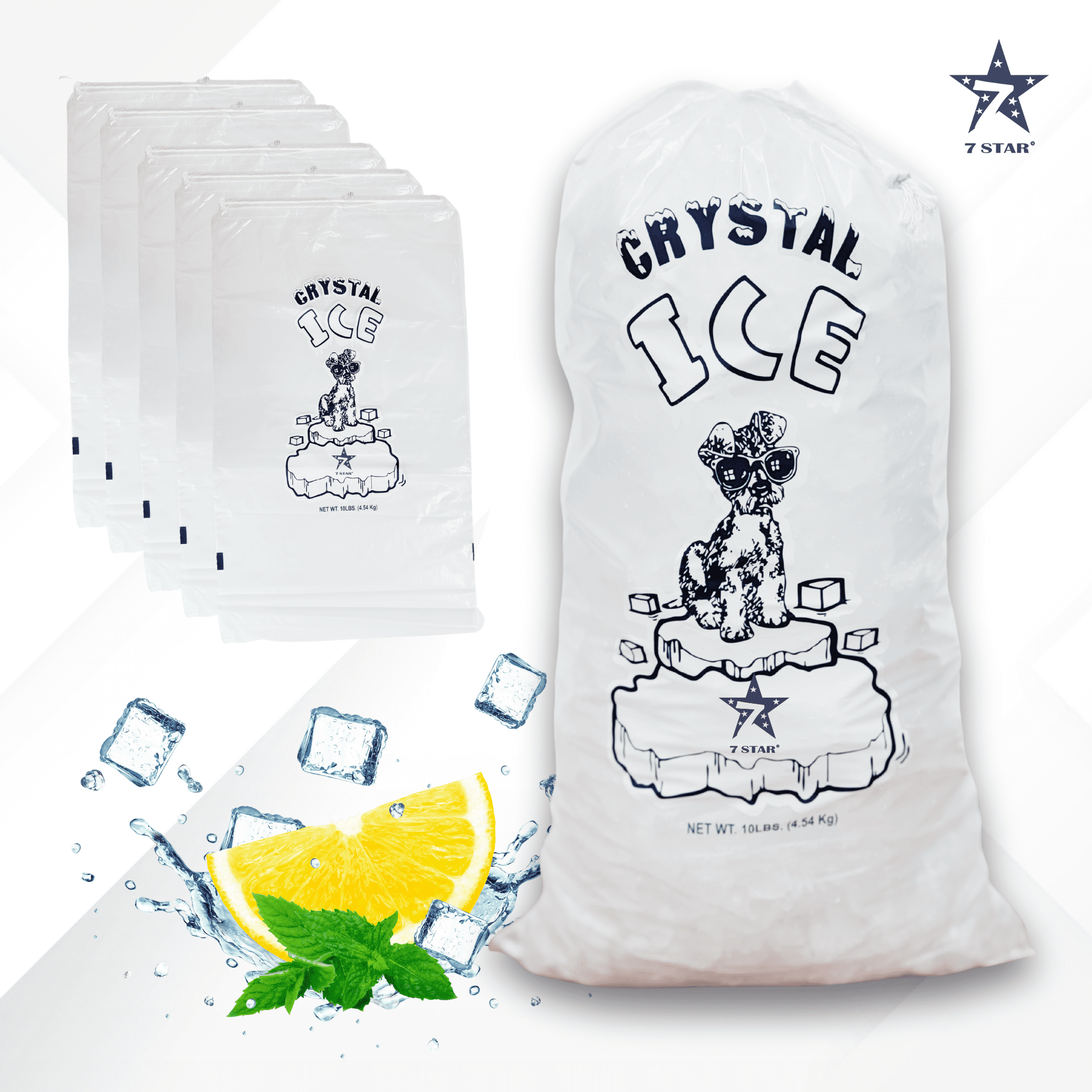 7STAR 10lb Crystal Ice Bags with Drawstring – 400 Pack Heavy-Duty ...