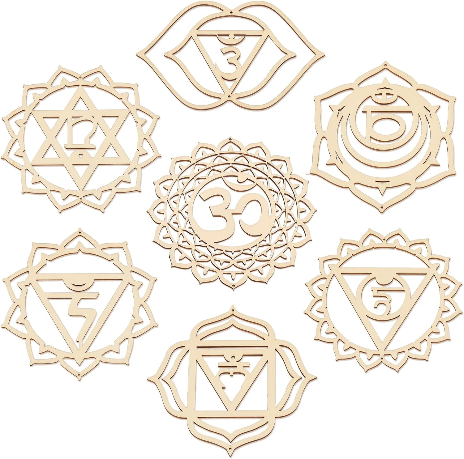7Styles 5.9Inch Sacred Geometry Wall Art Grid Board Wall Decor Wooden ...