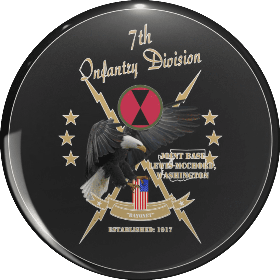 7TH INFANTRY DIVISION EAGLE DESIGN LEWIS-MCCHORD VETERAN (DARK ...