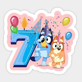 7Th Birthday Boy Bluey Sticker Bluey Stickers For Kids, Bluey Stickers ...