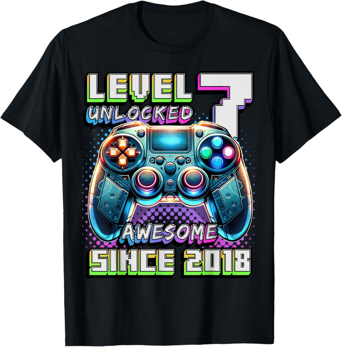 7Th Birthday Level 7 Gamer 7 Year Video Game Party Unisex T-Shirt S-5Xl ...