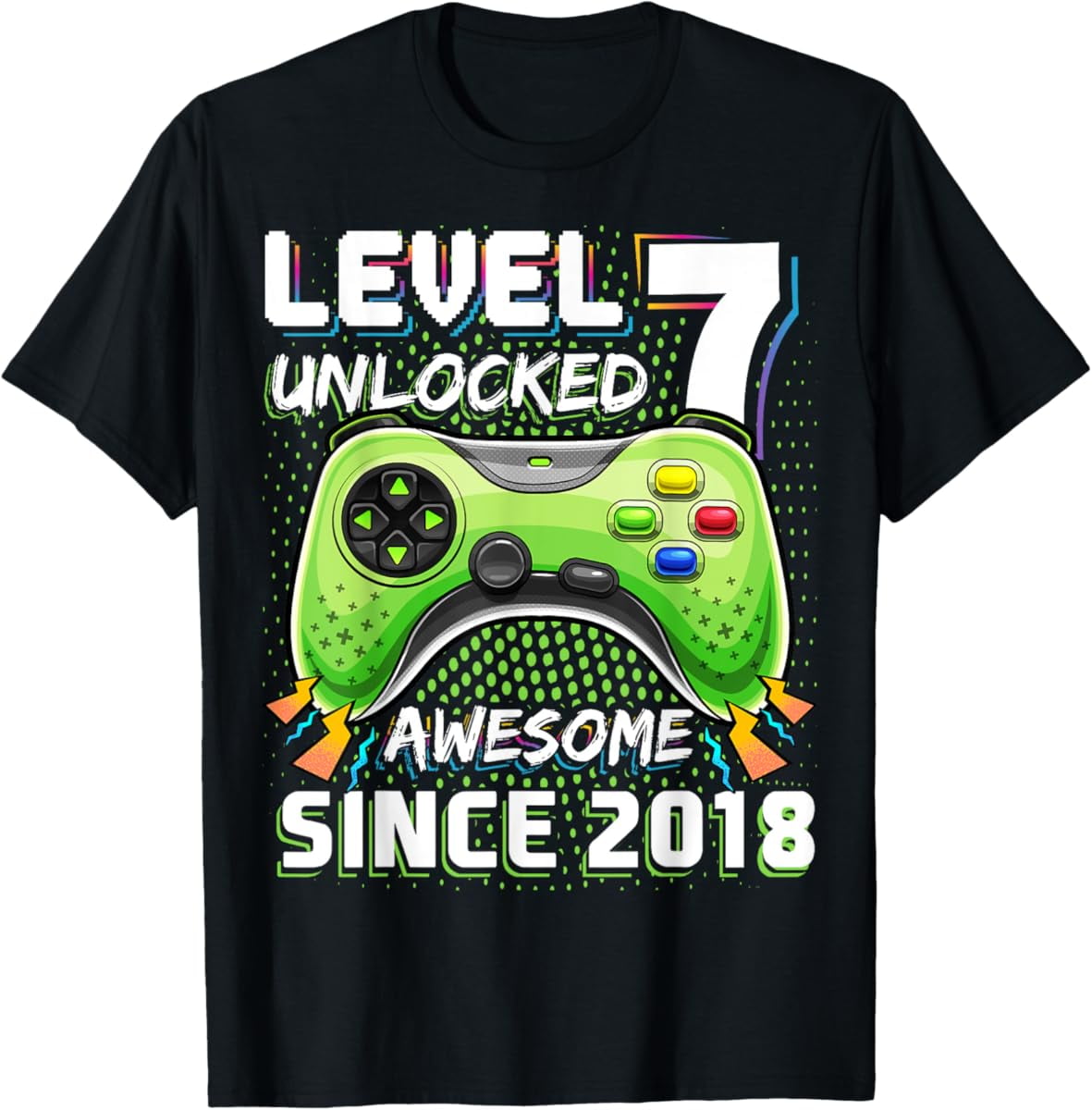 7Th Birthday Level 7 Gamer 7 Year Video Game Party Unisex Men Women T ...