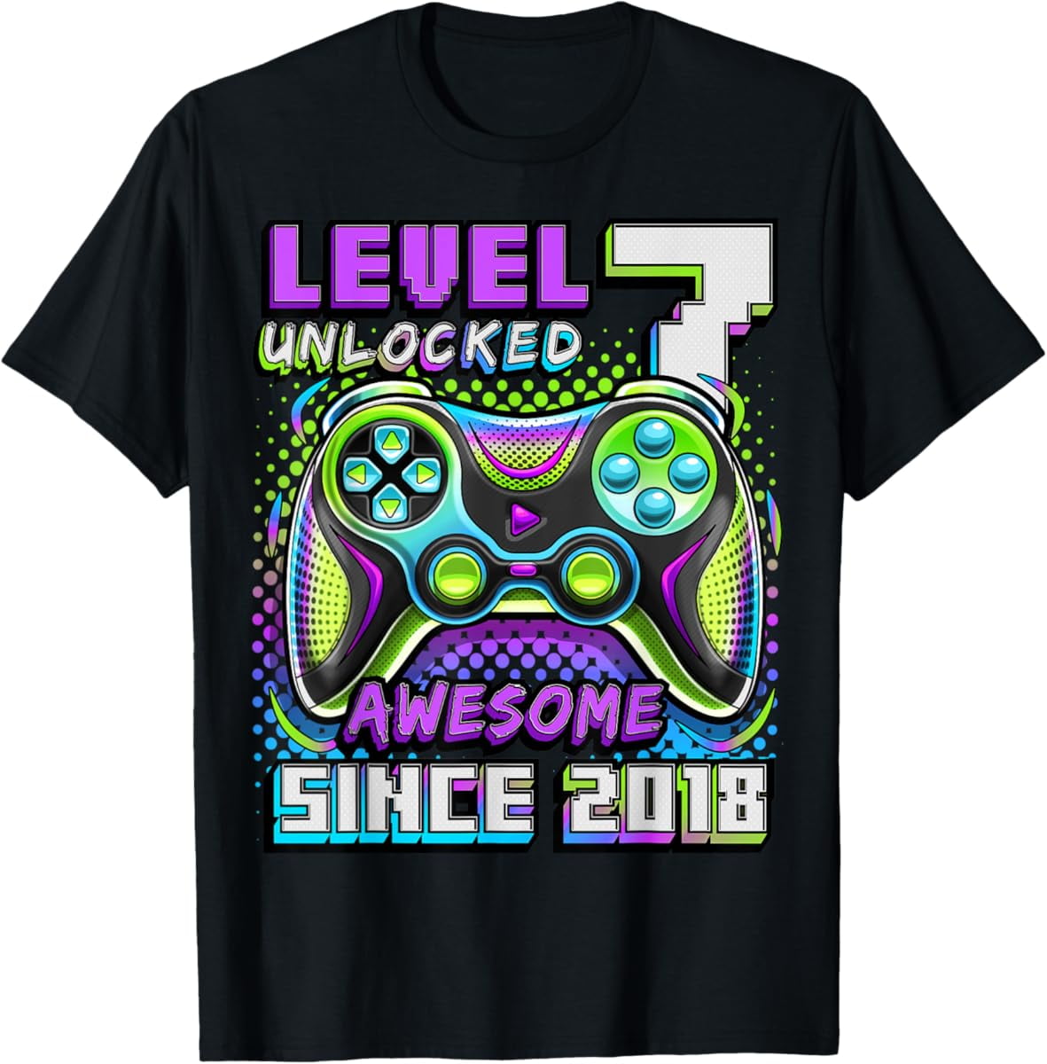7Th Birthday Level 7 Gamer 7 Year Video Game Party Unisex T-Shirt S-5Xl ...