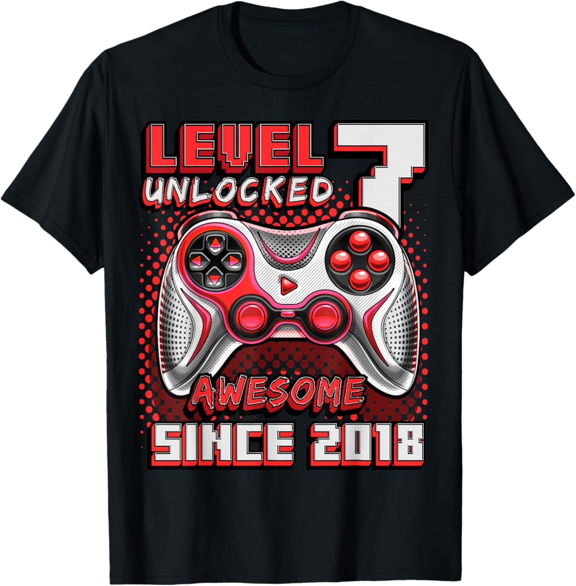 7Th Birthday Level 7 Gamer 7 Year Video Game Party Unisex T-Shirt S-5Xl ...