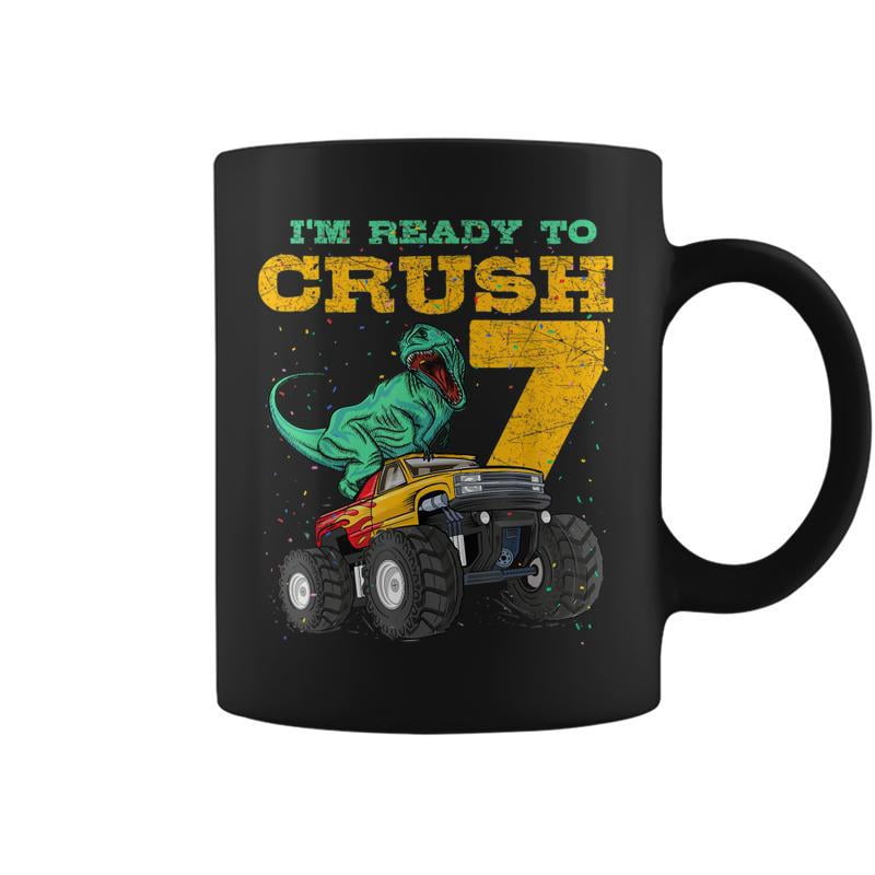 7Th Birthday Monster Truck Dino 7 Years Old Bday Coffee Mugs - Walmart.com