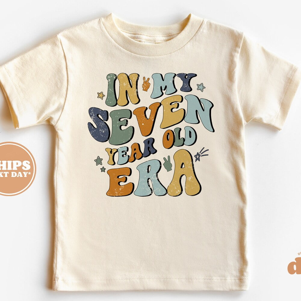 7Th Birthday Toddler Shirt - In My Seven Year Old Era Kids Birthday Shirt - Seventh Birthday ...