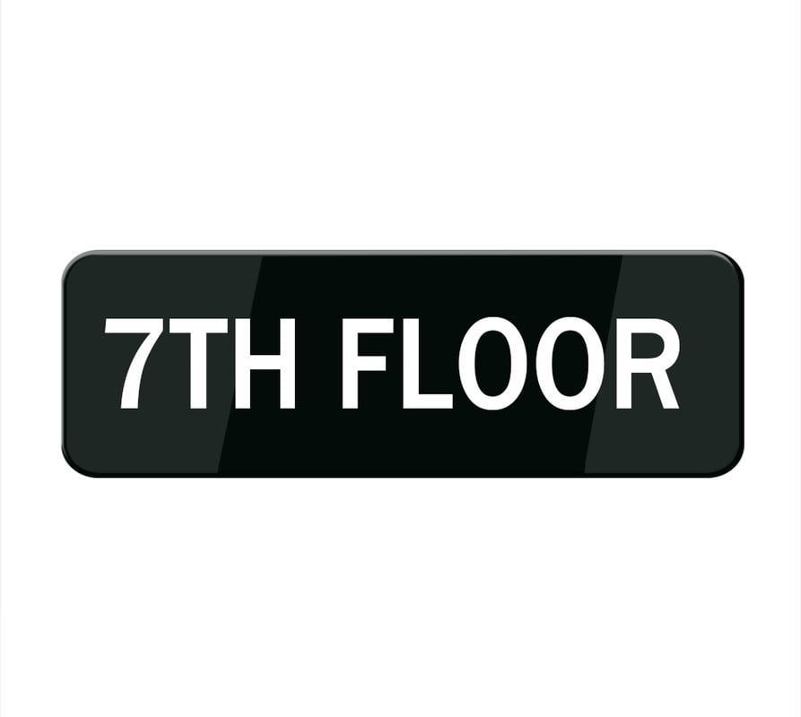 7Th Floor Sign, 10 X 3 Inch Acrylic Plastic Sign With Symbols, Self ...