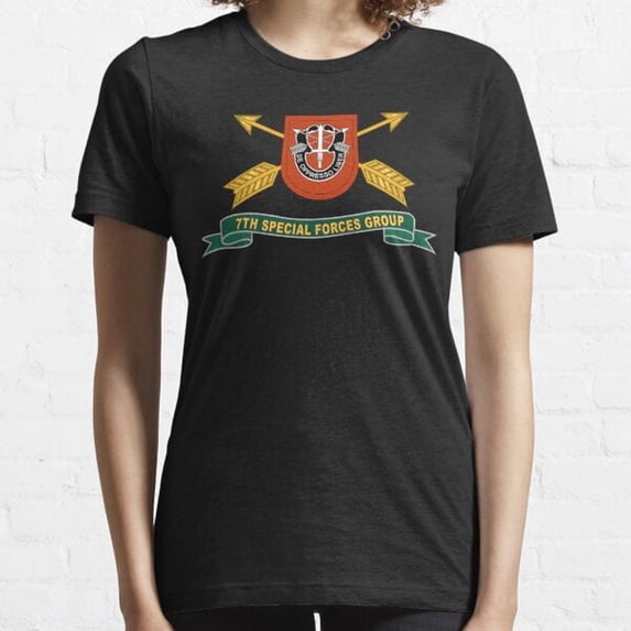 7Th Special Forces Group Flash W Br Ribbon X 300 Essential T-shirt ...