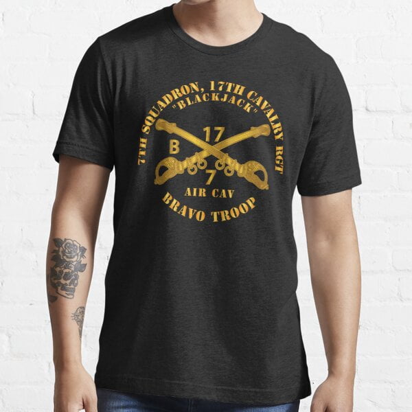 7Th Sqn 17Th Cav Regt Bravo Trp Blackjack Essential T-shirt - Walmart.com