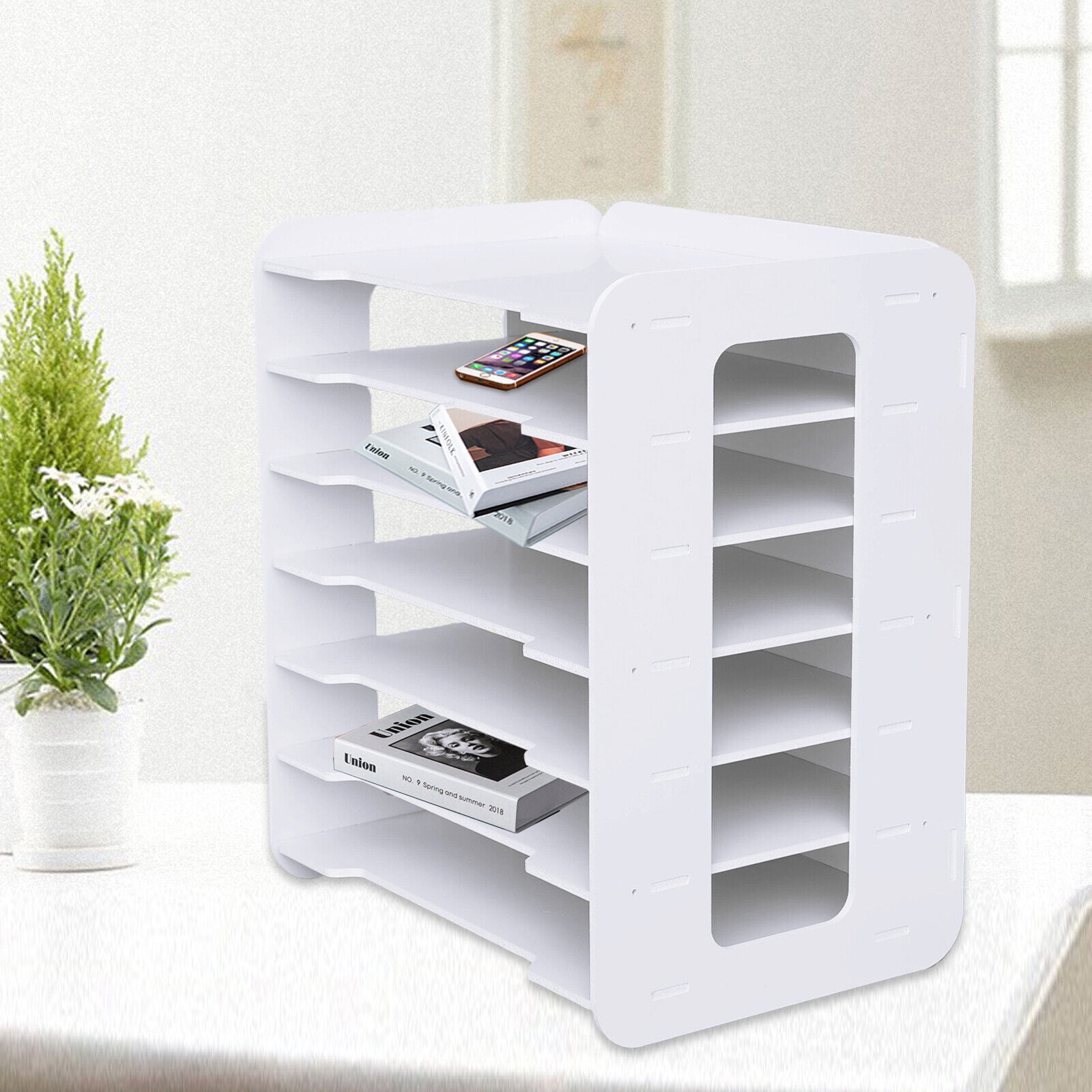 7Tier White PVC Office Desk Desktop File Organizer Document A4 Paper ...