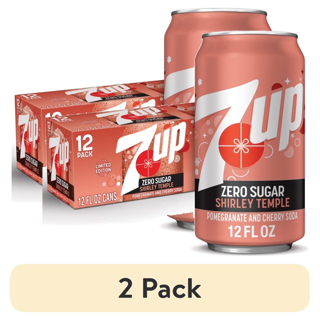 (2 pack) 7UP Caffeine Free Shirley Temple Pomegranate and Cherry ...