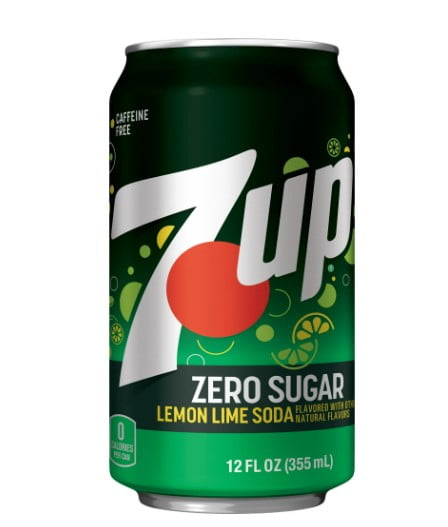 7UP Caffeine Free Zero Sugar Lemon Lime Soda Pop, 12 fl oz, 3 Pack Cans ...